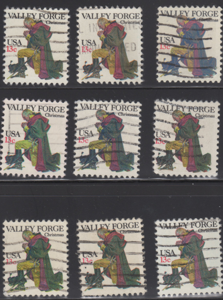 Colors of the 1977 USA Valley Forge Issue - EWorldStamps